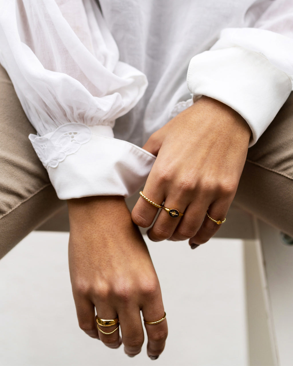 Sirius | Gold Vermeil Signet Star Ring | wellDunn jewelry