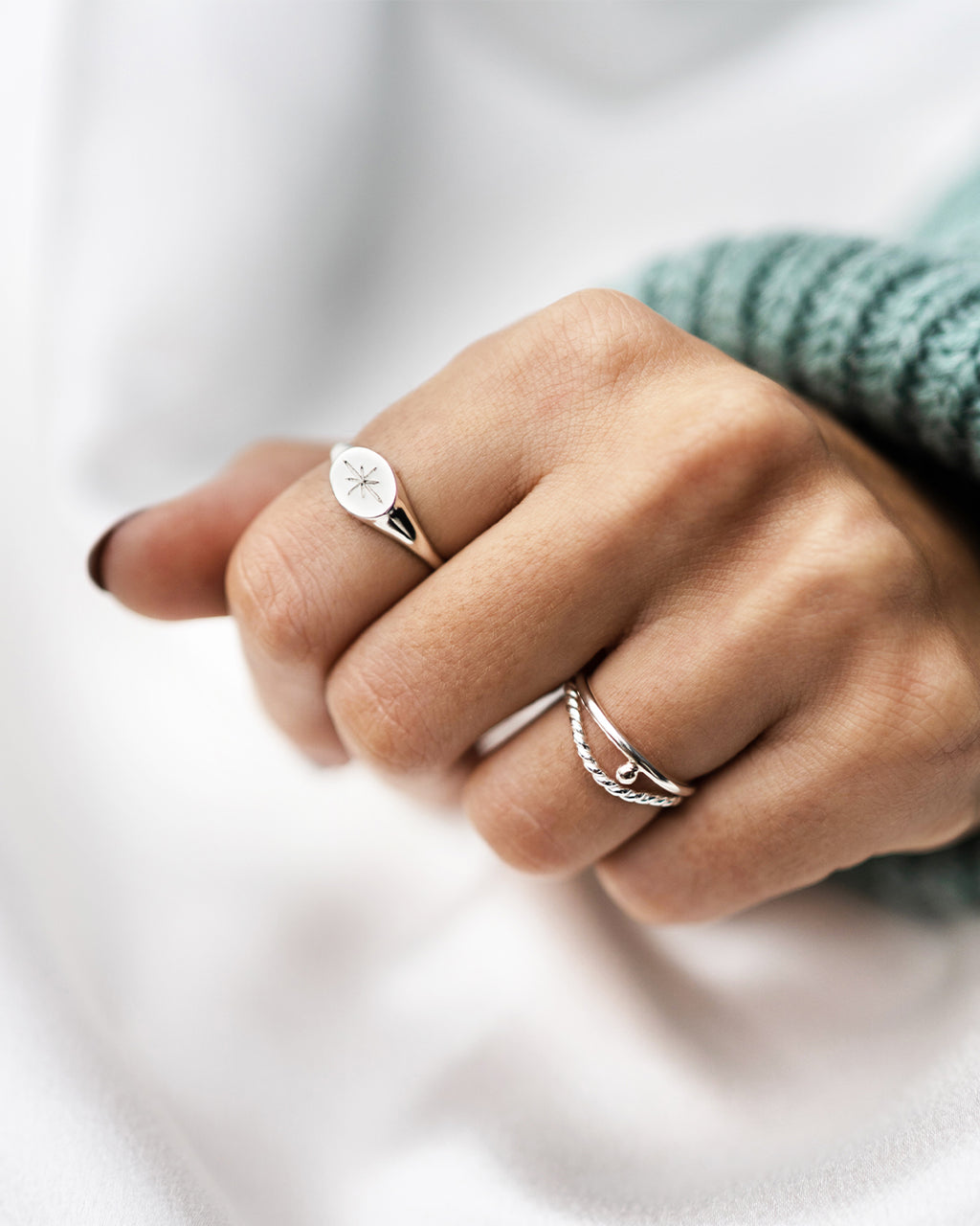 Sirius | Sterling Silver Signet Star Ring | wellDunn jewelry