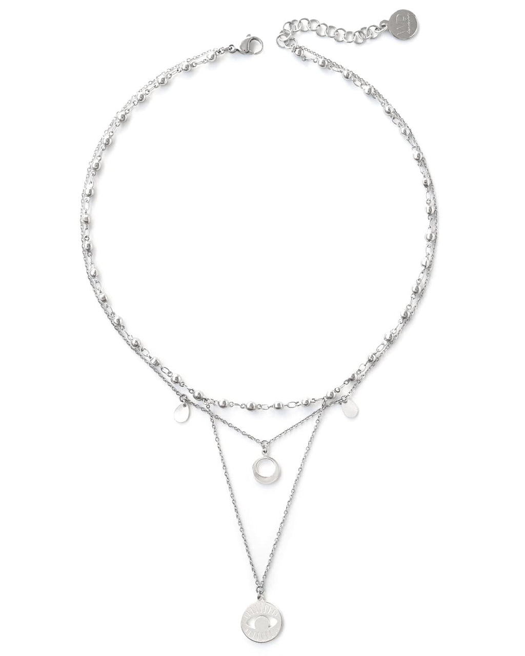 Relic | Silver Short Layered Medallion Necklace | wellDunn jewelry