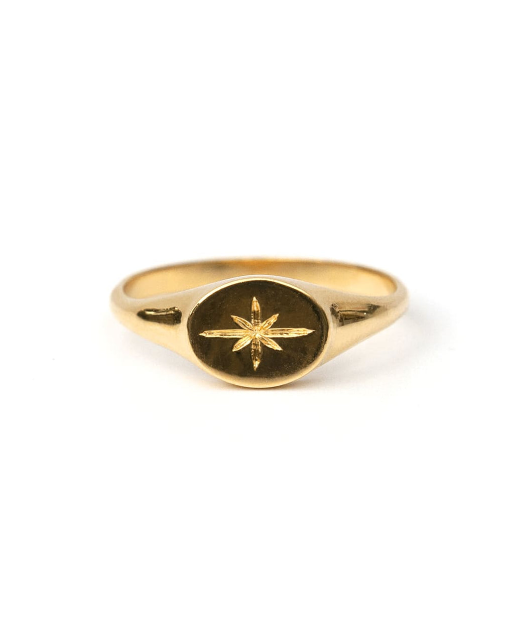 Sirius | Gold Vermeil Signet Star Ring | wellDunn jewelry