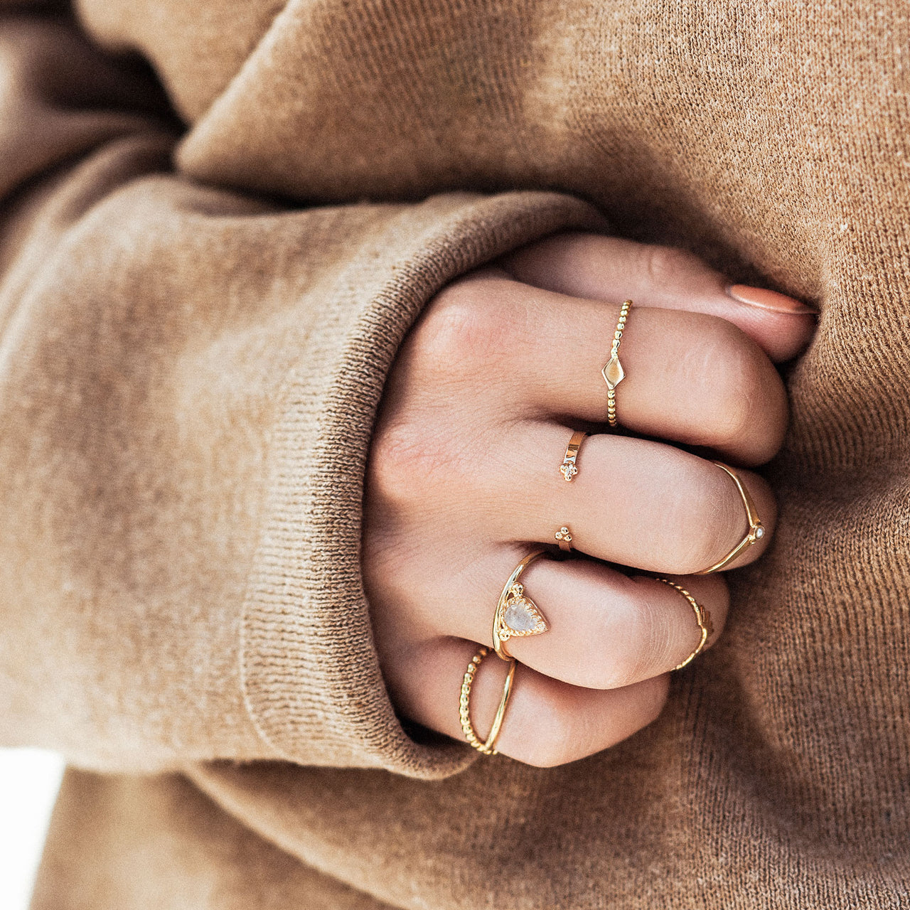 Pera | Gold Vermeil Moonstone Ring | wellDunn jewelry